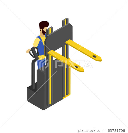 Forklift cart isometric 3D icon - Stock Illustration [63781706] - PIXTA