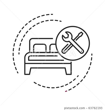 Furniture Assembly black line icon. Handyman... - Stock Illustration ...