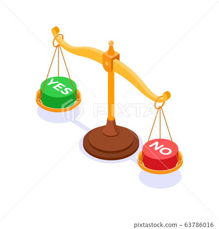choice yes or no on scales concept - Stock Illustration [63786016] - PIXTA