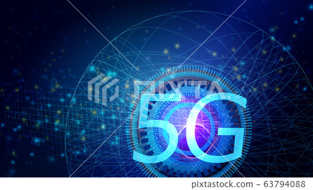 5G Network Cyber Communication IT Image Background - Stock Illustration ...