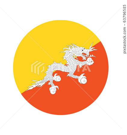 National Bhutan flag, official colors and... - Stock Illustration ...