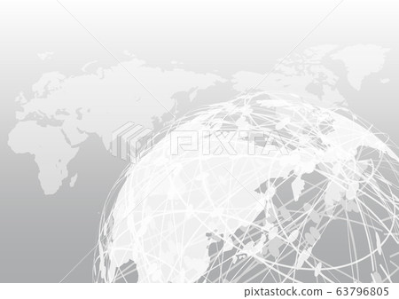 White global network cyber communication IT... - Stock Illustration ...