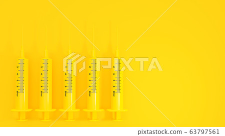 Syringes yellow color-插圖素材 [63797561] - PIXTA圖庫