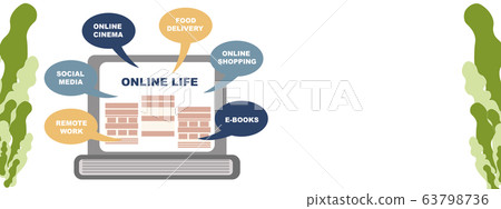 Concept of life online banner. You can get - Stock Illustration ...