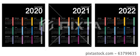 Year 2020 and Year 2021 and Year 2022 calendar - Stock Illustration ...