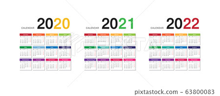 Year 2020 and Year 2021 and Year 2022 calendar - Stock Illustration ...