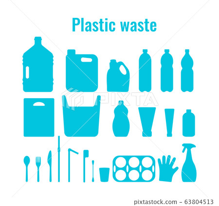 Plastic containers, single use dishes vector set - Stock Illustration ...