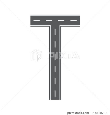 T letter for Road or street font. Flat and... - Stock Illustration ...