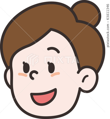 Woman diagonal face smile - Stock Illustration [63811346] - PIXTA