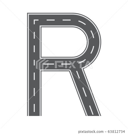 R letter for Road or street font. Flat and... - Stock Illustration ...