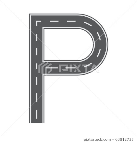 P letter for Road or street font. Flat and... - Stock Illustration ...