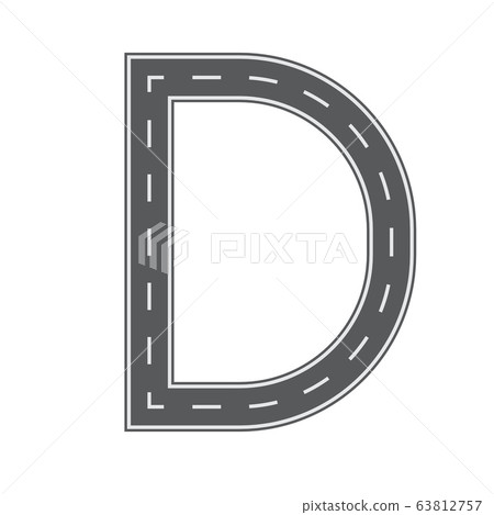 D letter for Road or street font. Flat and... - Stock Illustration ...