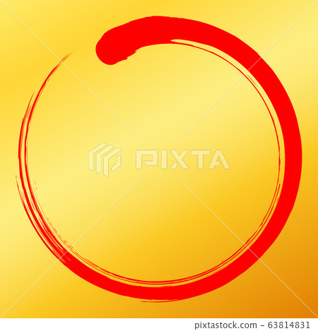 Round circle red brush letter - Stock Illustration [63814831] - PIXTA