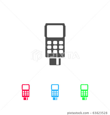 Credit card terminal icon flat. - Stock Illustration [63823528] - PIXTA