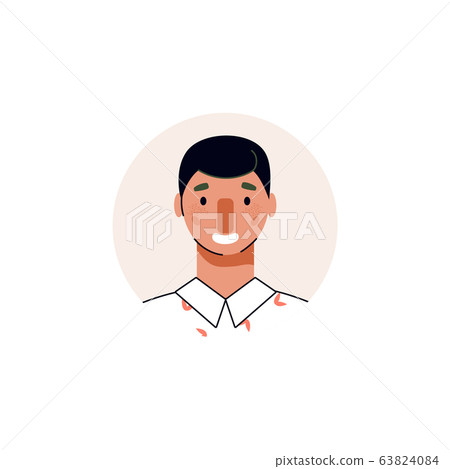 Flat vector icon with cartoon male user avatar... - Stock Illustration ...