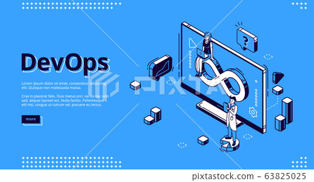 Devops isometric banner, development and operation - Stock Illustration [63825025] - PIXTA