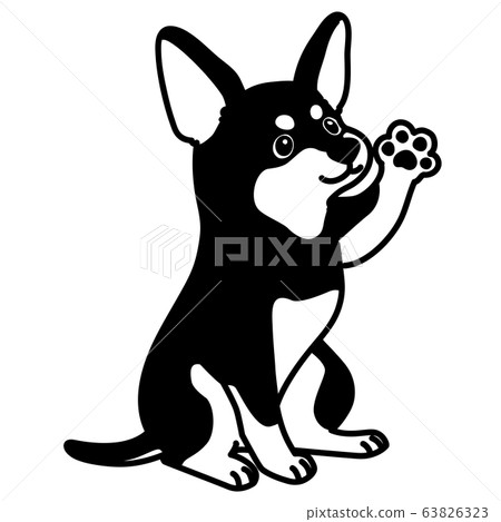 Miniature pinscher sitting and waving - Stock Illustration [63826323 ...