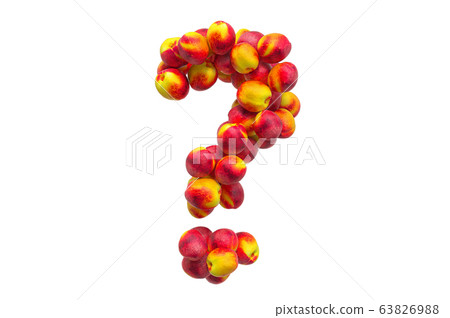 Question mark from nectarines or peaches-插圖素材 [63826988] - PIXTA圖庫