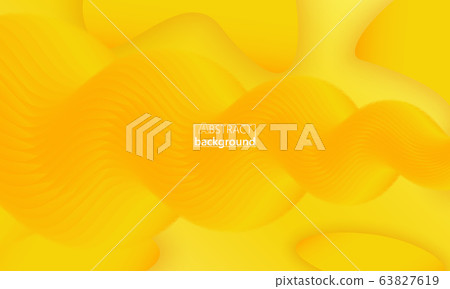 Yellow 3d Wave. Abstract Flow. Liquid Shape. - Stock Illustration ...