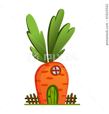 Fairytale house. Fantasy carrot house. Housing... - Stock Illustration ...