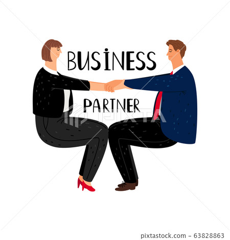 Business partner cartoon illustration.... - Stock Illustration ...