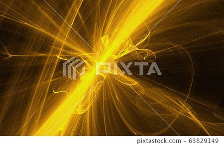 Neon glowing yellow twisted cosmic lines flying... - Stock Illustration ...