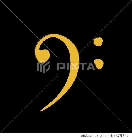 Bass clef icon hand drawn by brush. Music...-插圖素材 [63829292] - PIXTA圖庫
