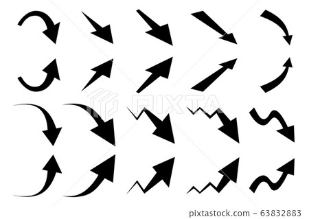 Ascending, descending, arrow, set, black - Stock Illustration [63832883 ...