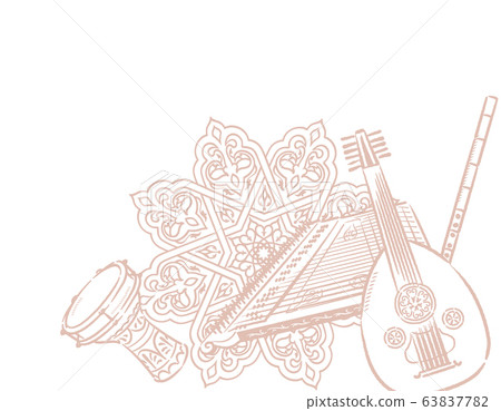 Middle Eastern music, musical instruments theme... - Stock Illustration ...