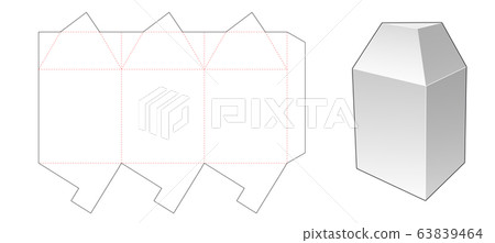 Triangular packaging box die cut template - Stock Illustration ...