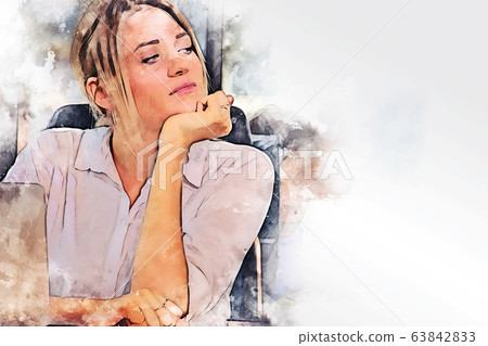 Abstract happiness business woman smile... - Stock Illustration ...