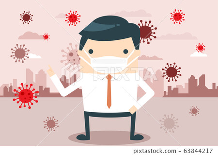 Businessman Wearing Mask Vector - Stock Illustration [63844217] - PIXTA