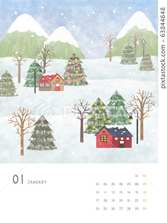 Monthly calendar template with seasonal... - Stock Illustration ...