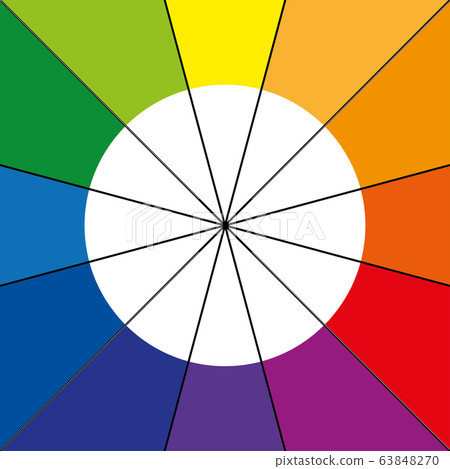 Color wheel or color circle with twelve colors - Stock Illustration ...