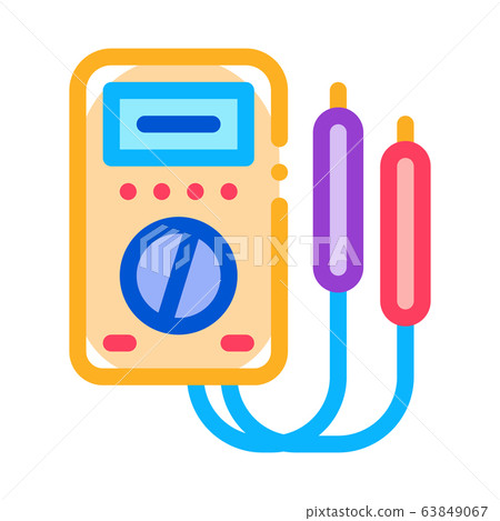 electric control panel icon vector outline... - Stock Illustration ...