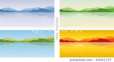 four seasons winter spring summer autumn by the... - Stock Illustration ...