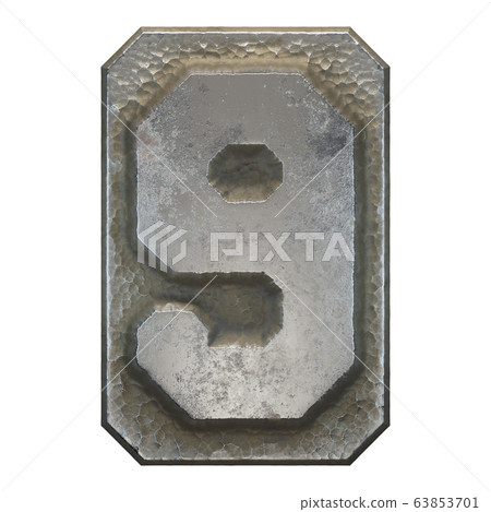 Industrial metal number 9 on white background 3d - Stock Illustration ...