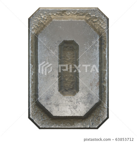 Industrial metal number 0 on white background 3d - Stock Illustration ...