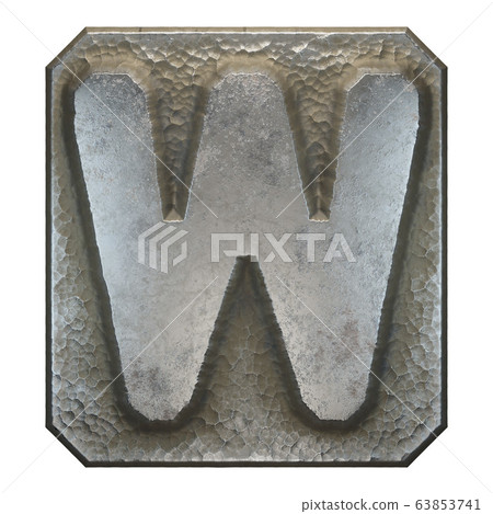 Industrial metal alphabet letter W on white... - Stock Illustration ...