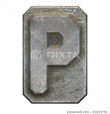 Industrial metal alphabet letter P on white... - Stock Illustration ...