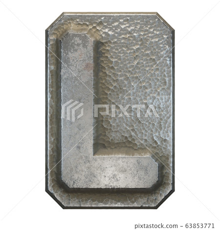 Industrial metal alphabet letter L on white... - Stock Illustration ...