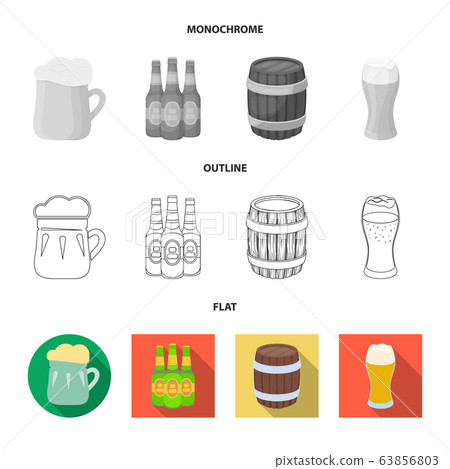Isolated object of minimal and pint symbol. Set... - Stock Illustration ...