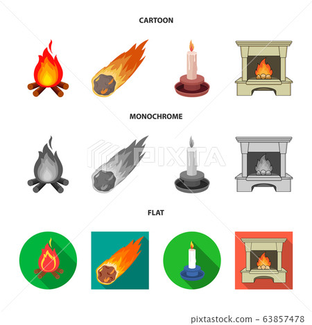 Isolated object of fire and flame symbol.... - Stock Illustration ...