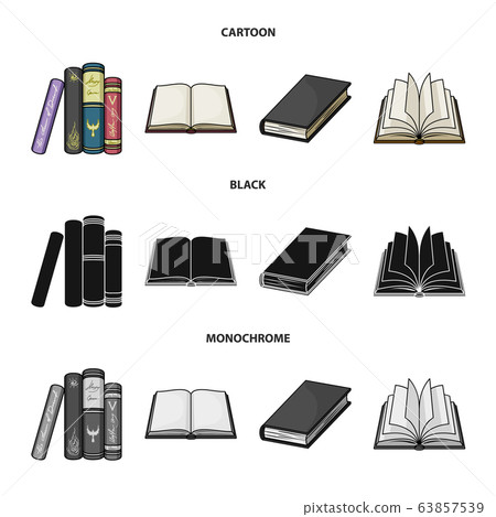 Vector design of library and textbook logo. Set... - Stock Illustration ...