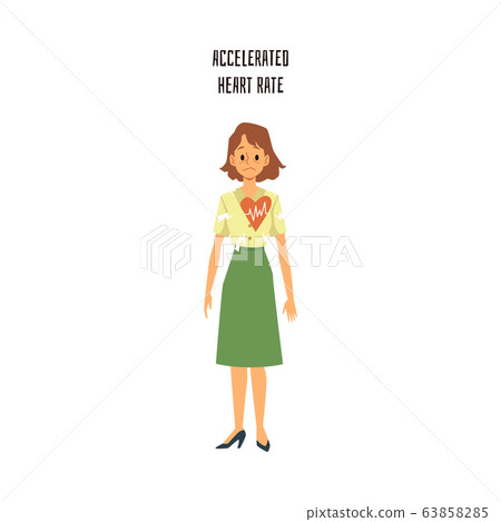 Accelerated heart rate - panic attach or other... - Stock Illustration ...