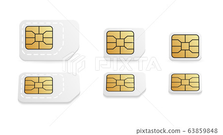 Different sim card size for mobile phone.... - Stock Illustration ...