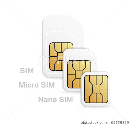 Different sim card types - Normal, Micro, Nano.... - Stock Illustration ...