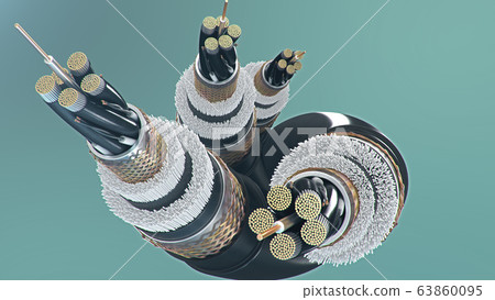 3d illustration, concept of fiber optic cable... - Stock Illustration ...