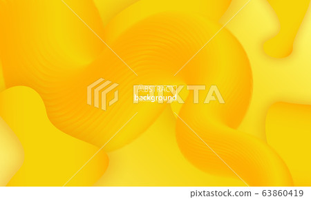 Yellow 3d Wave. Abstract Flow. Liquid Shape. - Stock Illustration ...