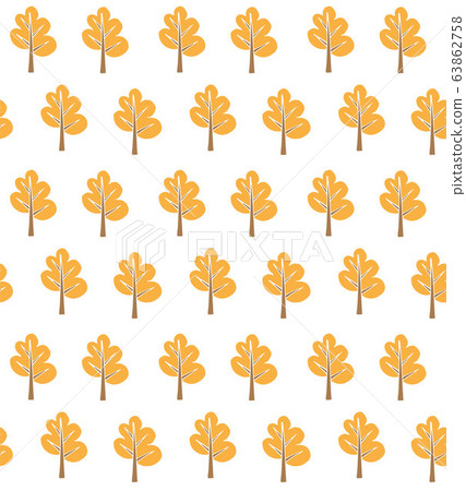 Vector seamless pattern of orange sketch trees - Stock Illustration ...